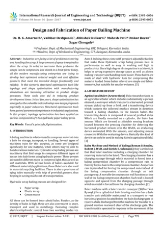 Design and Fabrication of Paper Bailing Machine | PDF