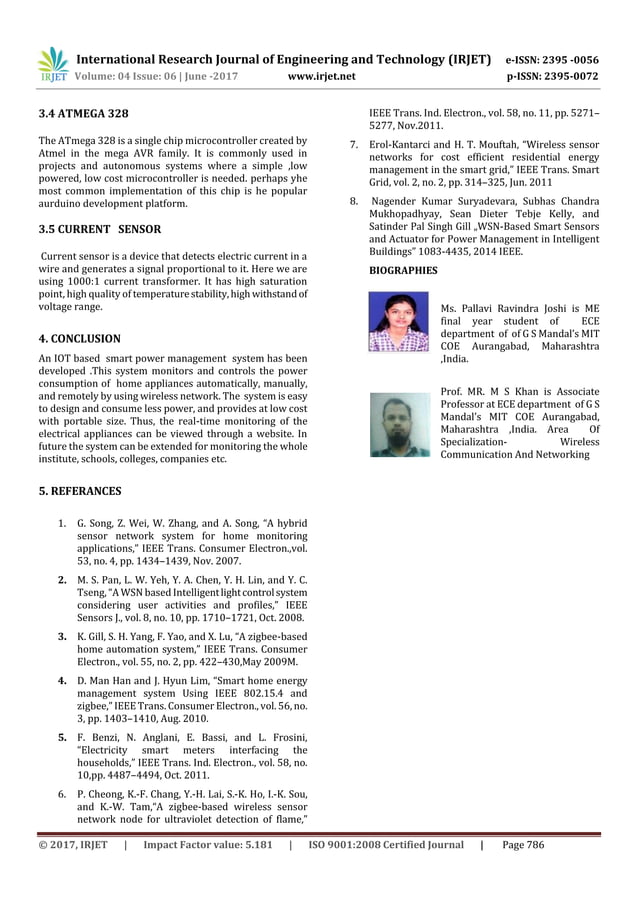 IOT Based Smart Power Management System using WSN | PDF | Home Appliances | Home & Garden