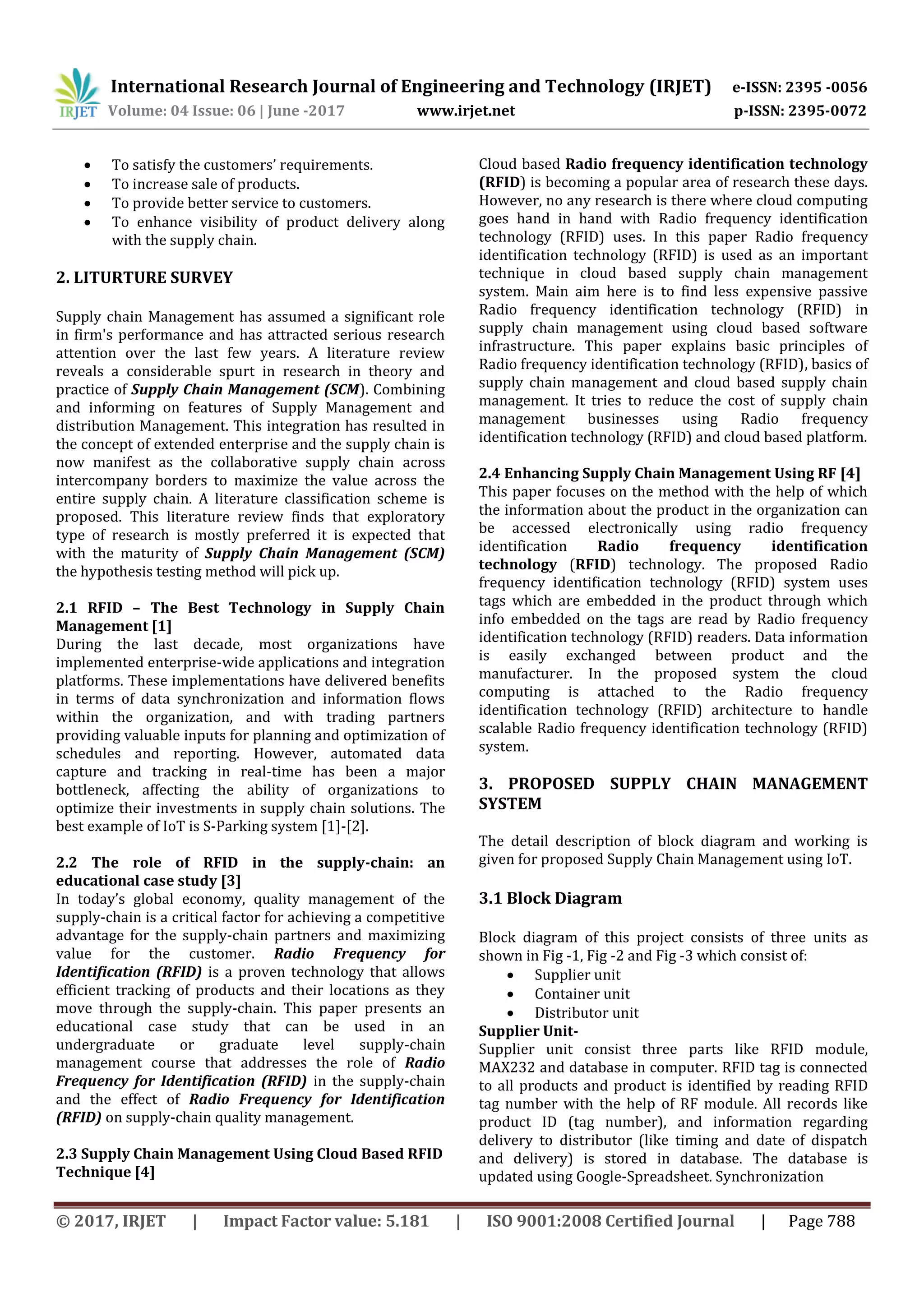 Supply Chain Management using Internet of Things | PDF