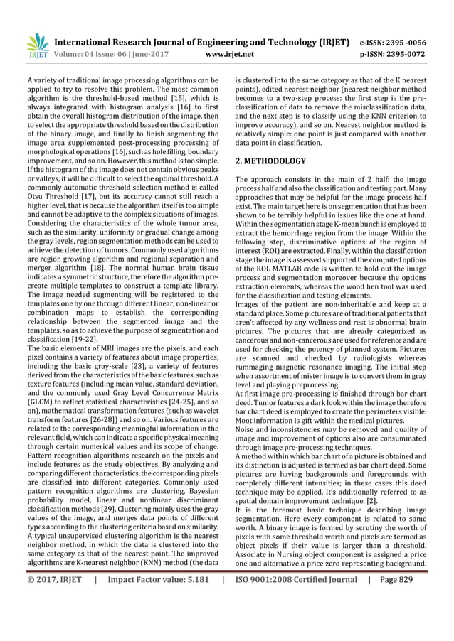 Performance Analysis Of Svm Classifier For Classification Of Mri Image
