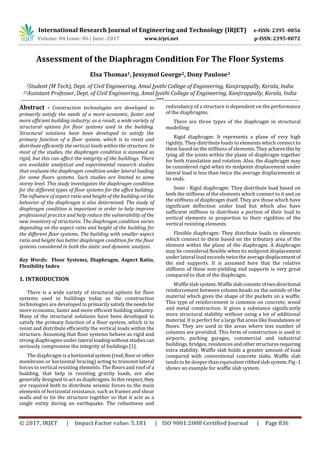 Assessment of the Diaphragm Condition for the Floor Systems | PDF