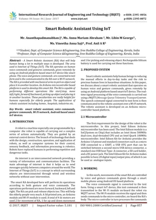 Smart Robotic Assistant using IOT | PDF