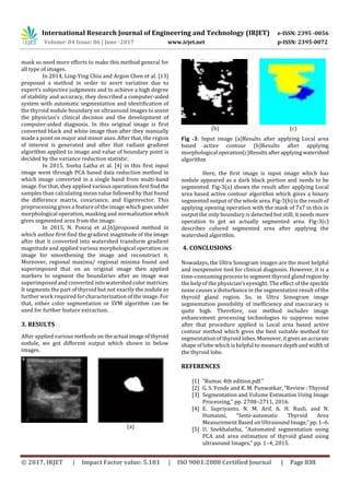 A Review Paper on Various Segmentation Methods used on Ultrasound Images for Thyroid Diagnosis | PDF
