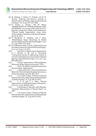 A Review Paper on Various Segmentation Methods used on Ultrasound ...