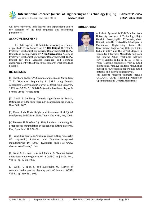 Operation Sequencing and Machining Parameter Selection in CAPP for Cylindrical Part using Hybrid ...