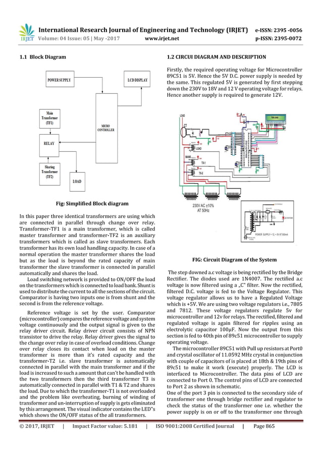 Distribution and Load Sharing of Transformer Automatically by using Microcontroller | PDF ...