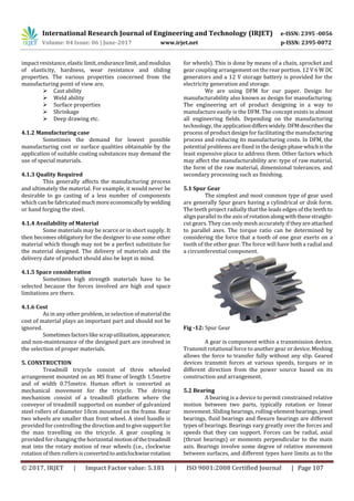 Electricity Generation using Treadmill Tricycle | PDF