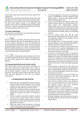 Smart Barcode Based Trolley for Automated Billing Using Image Processing Technique | PDF