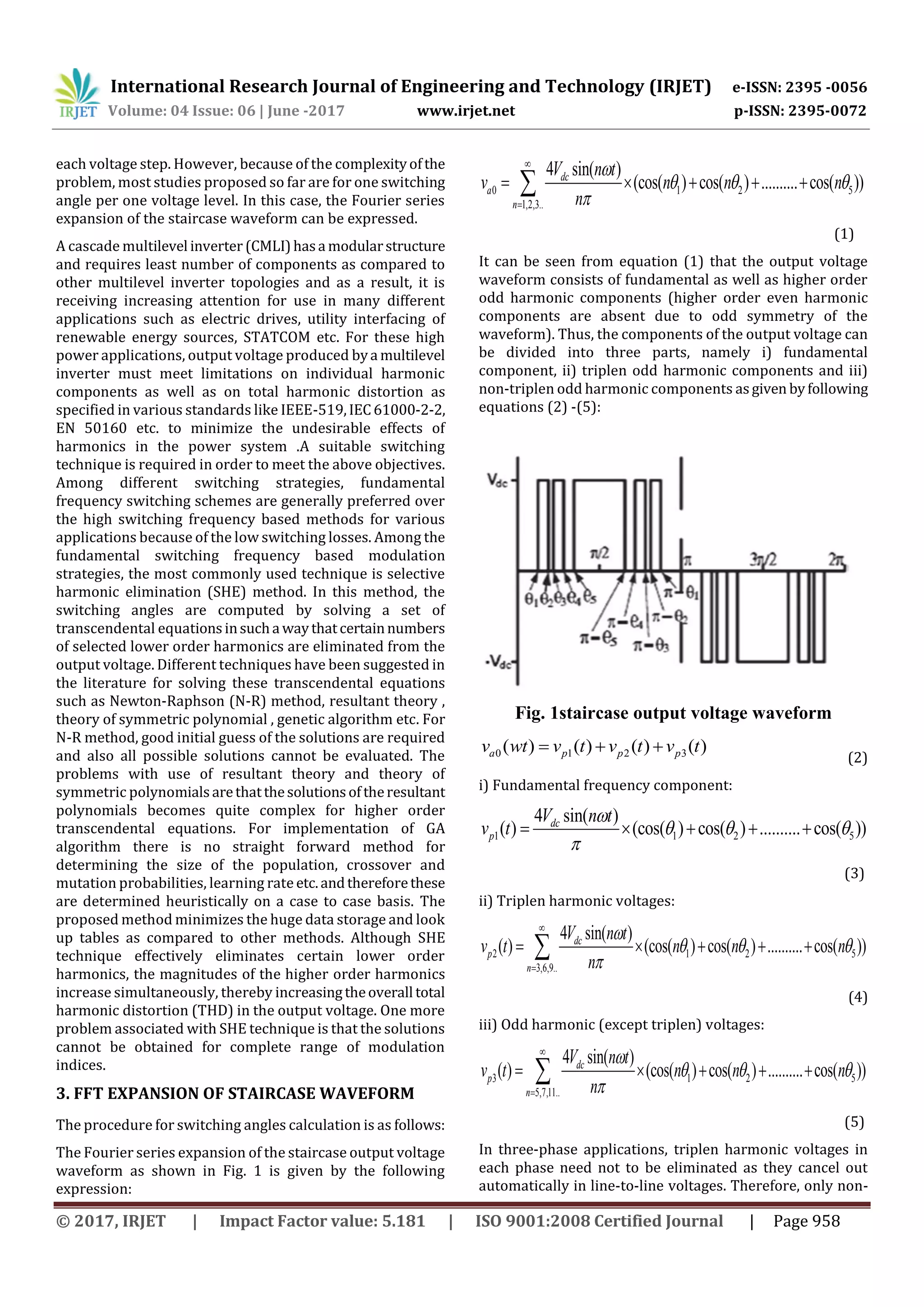Selective Harmonic Elimination PWM using Generalized Hopfield Neural Network for Multilevel ...
