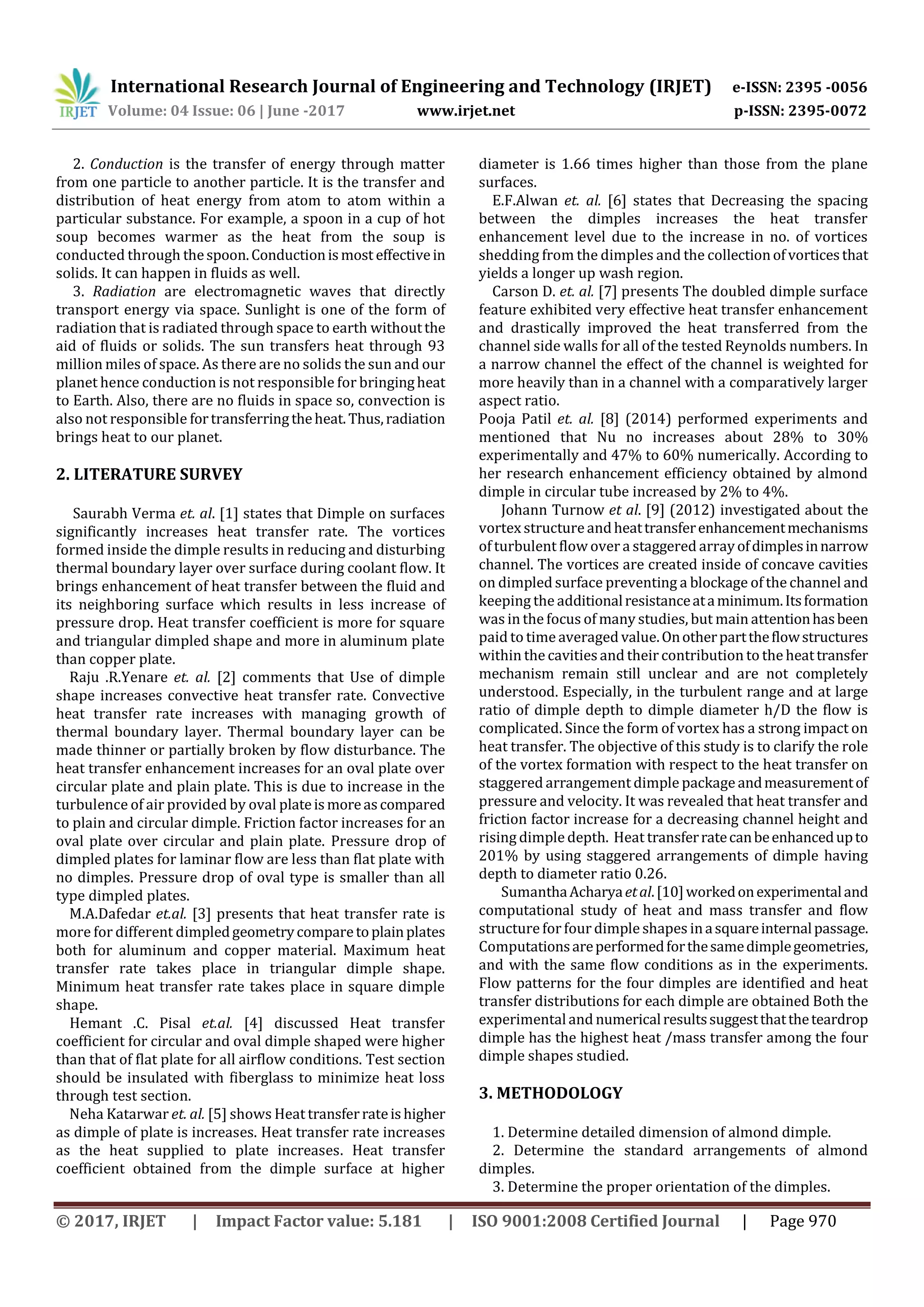 Review On Experimental And Numerical Analysis Of Heat Transfer And Friction Factor Using Almond