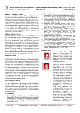 Different Location based Approaches in Recommendation Systems | PDF