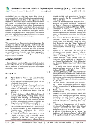 survey on analysing the crash reports of software applications | PDF