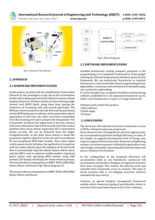 Automatic Toll Collection and Anti-theft Alert System Using RFID and Microcontroller | PDF