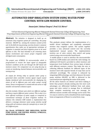 Automated Drip Irrigation System using Water Pump Control with GSM ...