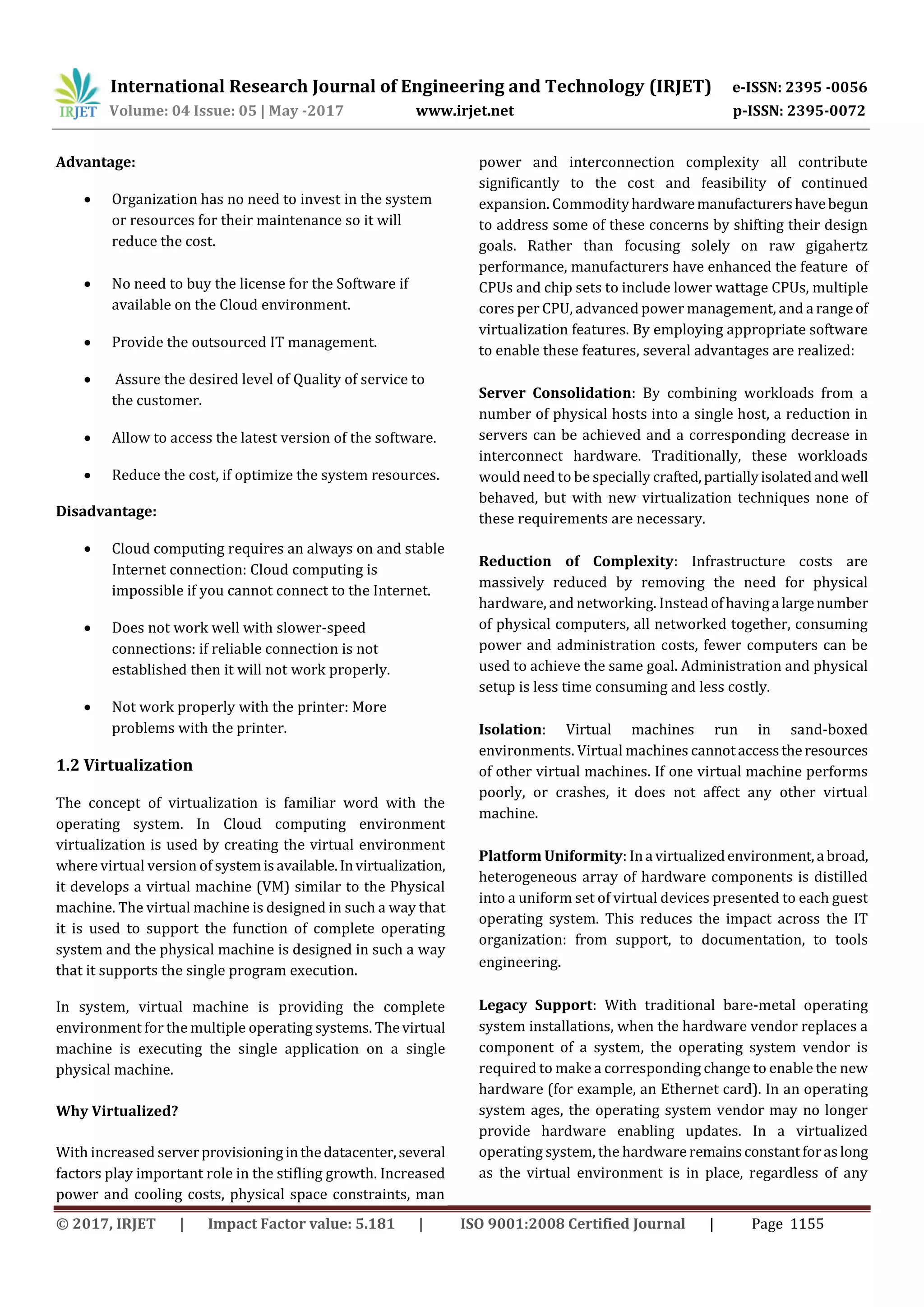 Energy Efficient Power Management in Virtualized Data Center | PDF