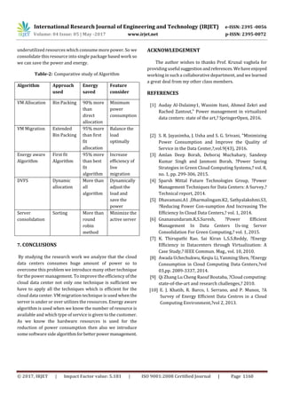 Energy Efficient Power Management in Virtualized Data Center | PDF