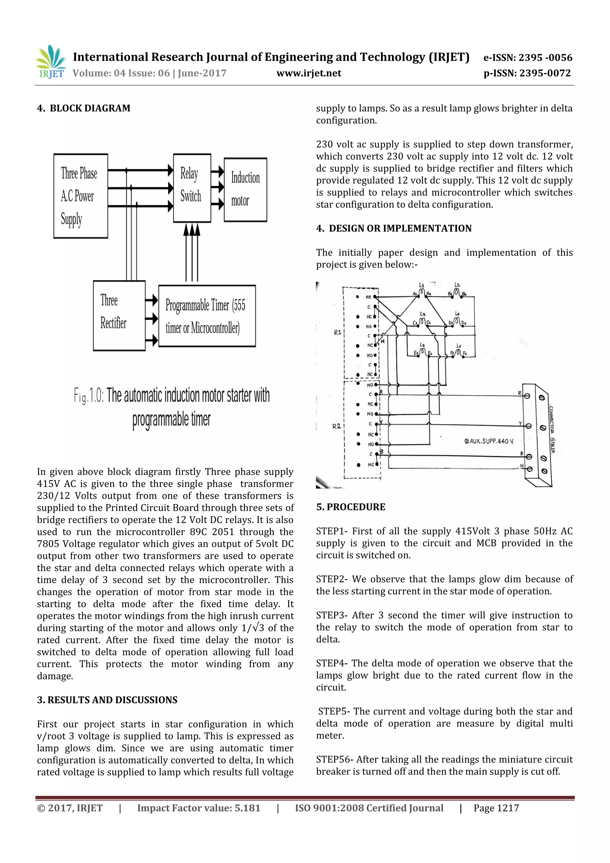 Automatic Star Delta Starter using Relay and Adjustable Electronic ...