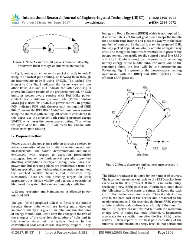 Minimization of Energy Consumption using EPAR-DSR Protocol in Manet | PDF