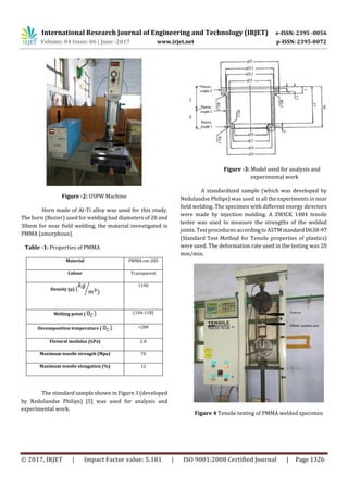 Multi Objective Optimization of Plastic Welding Parameters in USPW of PMMA CM-205 using Grey ...