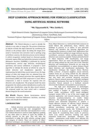 Deep Learning Approach Model for Vehicle Classification using Artificial Neural Network | PDF