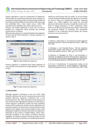 Signature Verification using DCT | PDF