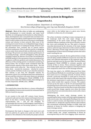 Storm Water Drain Network System in Bengaluru | PDF