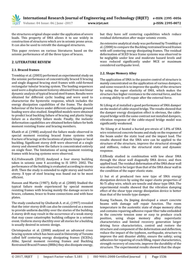 Review on Structural Performance of Braced Steel Sturtures Under Dynamic Loading | PDF