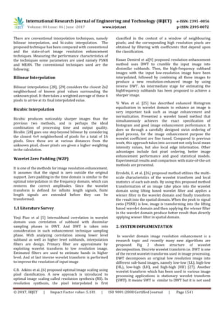 Image Resolution Enhancement by using Wavelet Transform | PDF