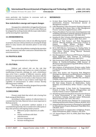 Risk Management in Railway Projects | PDF