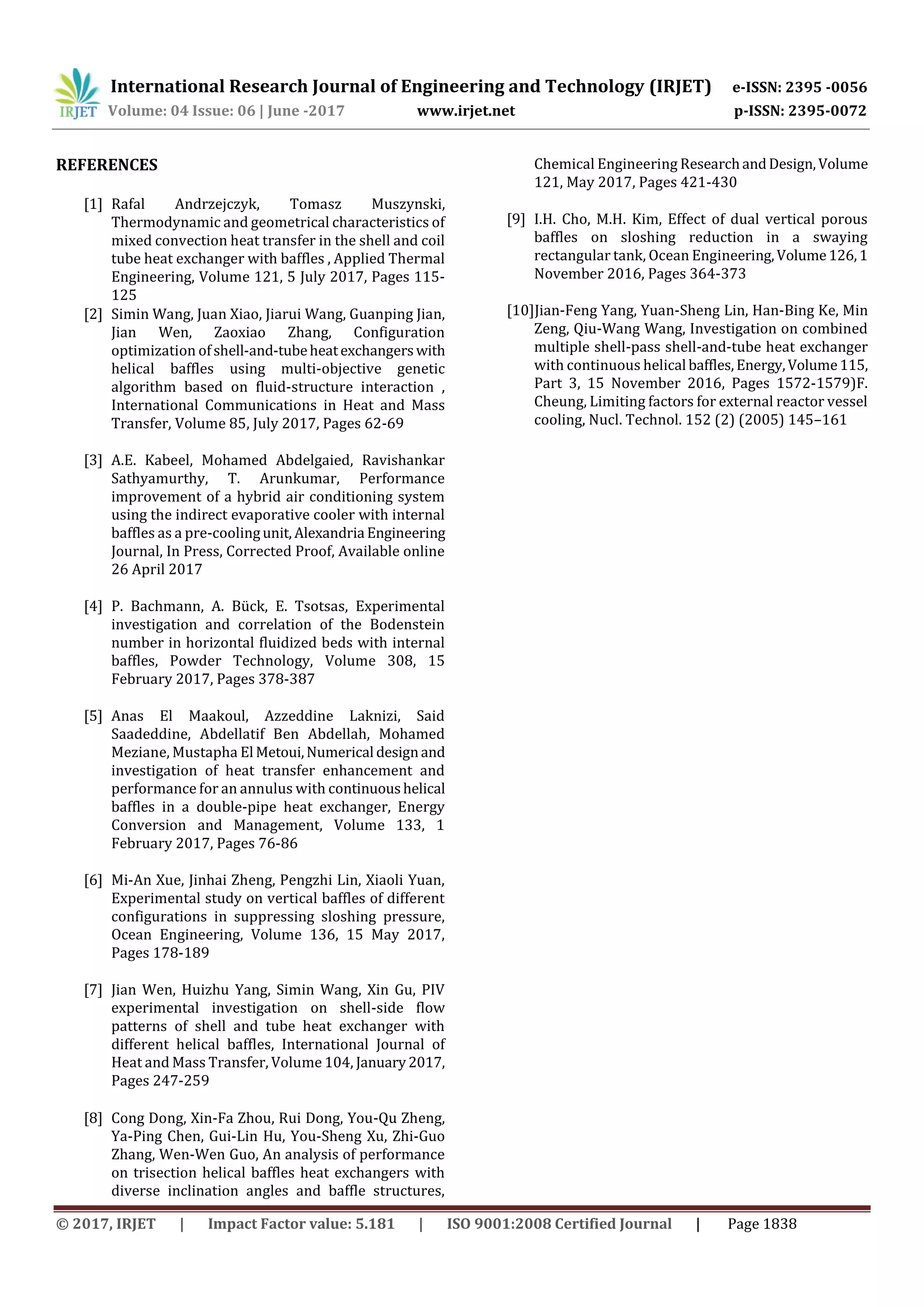 A comprehensive review on Heat and fluid flow in Baffled Pipe/Channel | PDF | Physics | Science