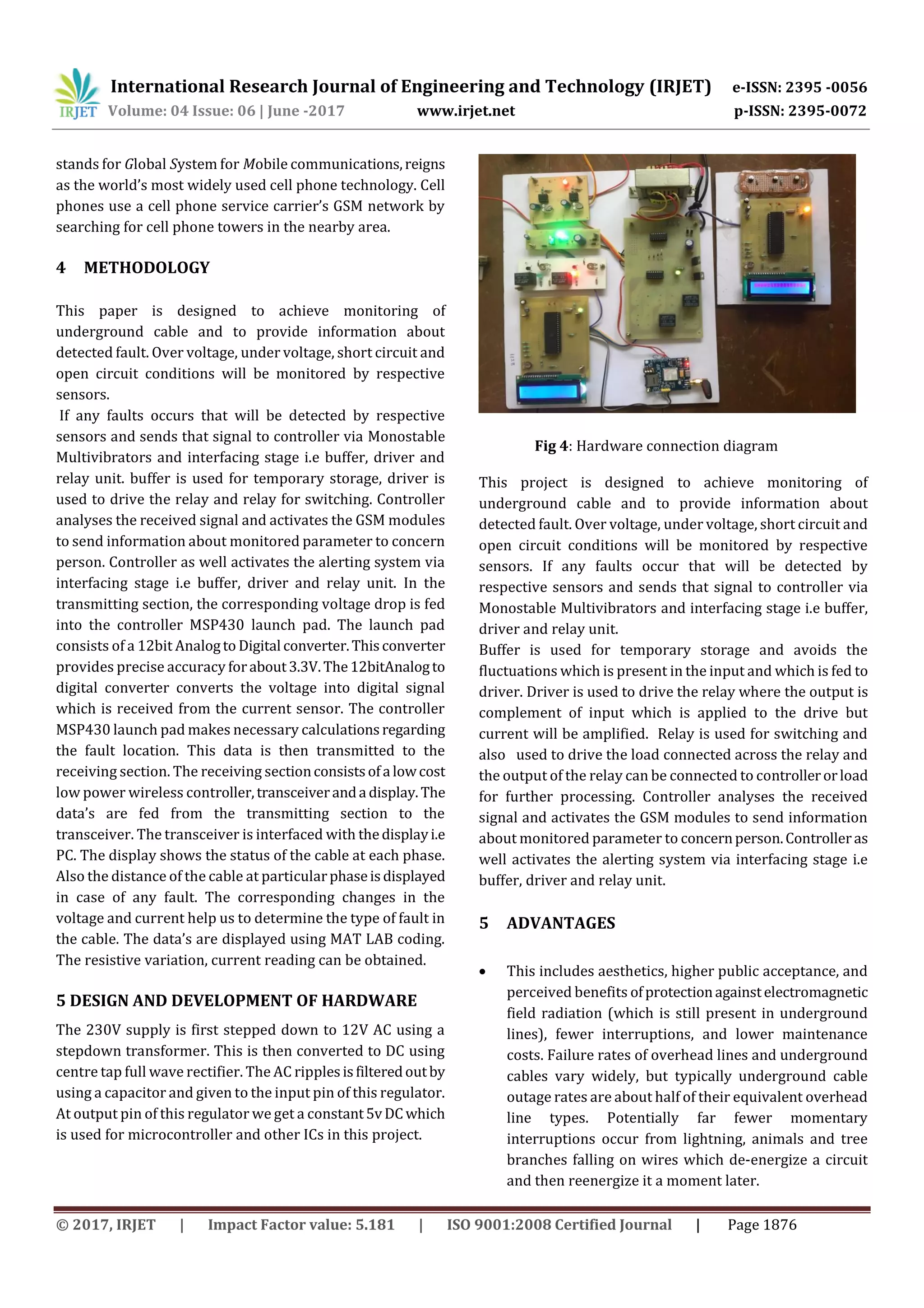 Analysis Of Fault Detection And Its Location Using Microcontroller For