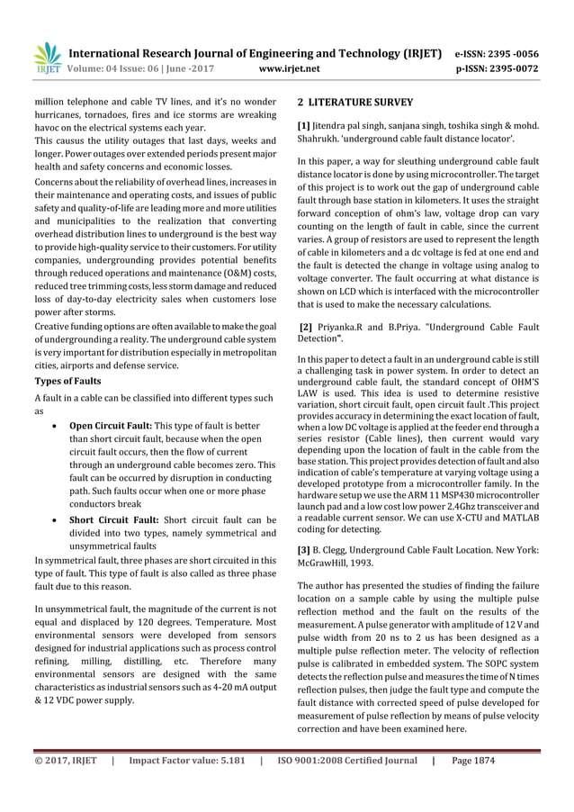 Analysis Of Fault Detection And Its Location Using Microcontroller For