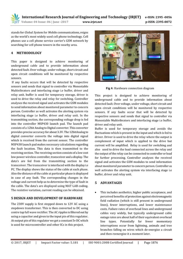 Analysis of Fault Detection and its Location using Microcontroller for Underground Cables | PDF