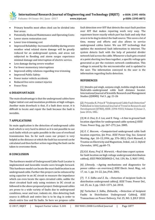 Analysis Of Fault Detection And Its Location Using Microcontroller For Underground Cables Pdf 3663