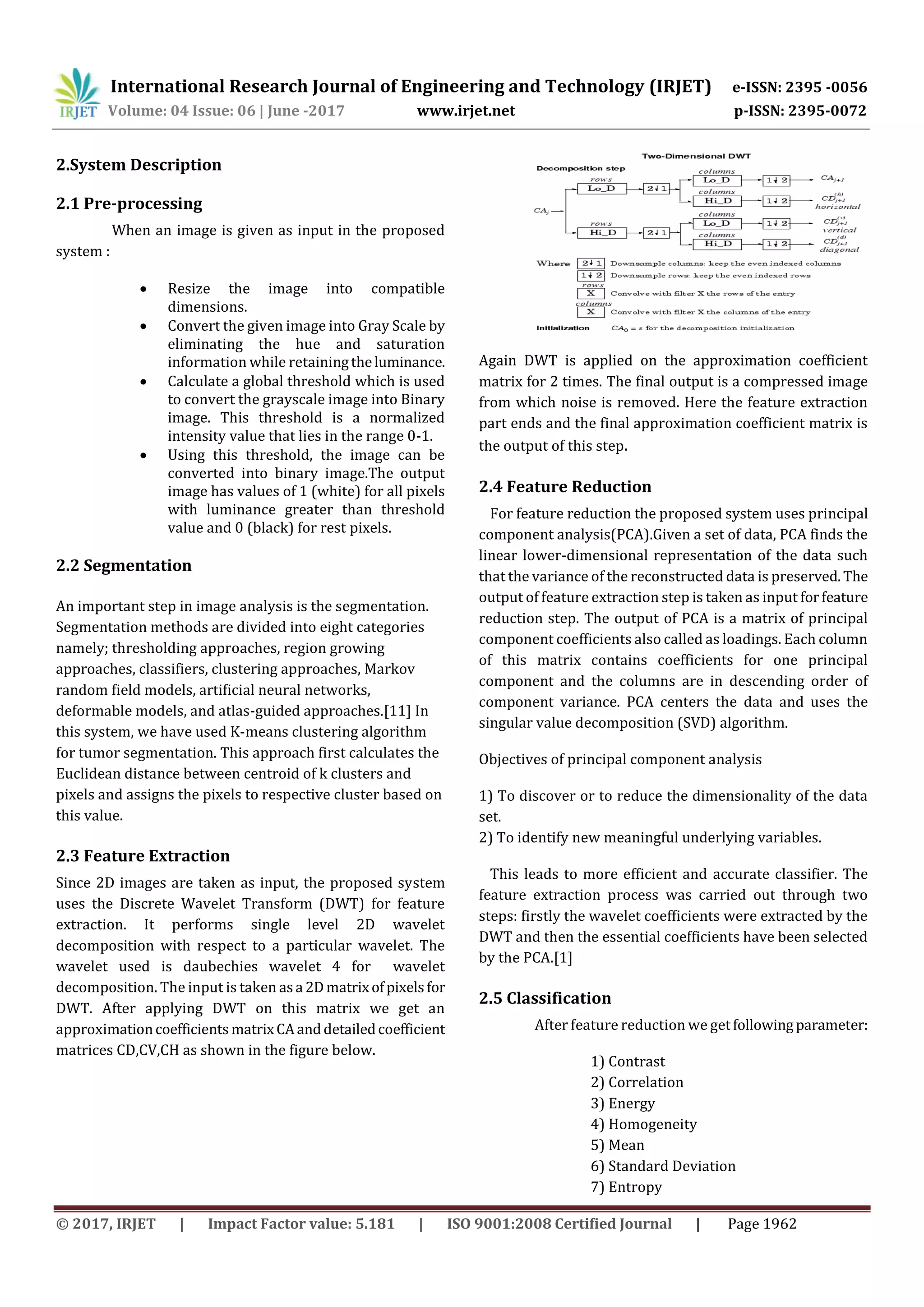 Brain Tumor Detection and Classification using Adaptive Boosting | PDF