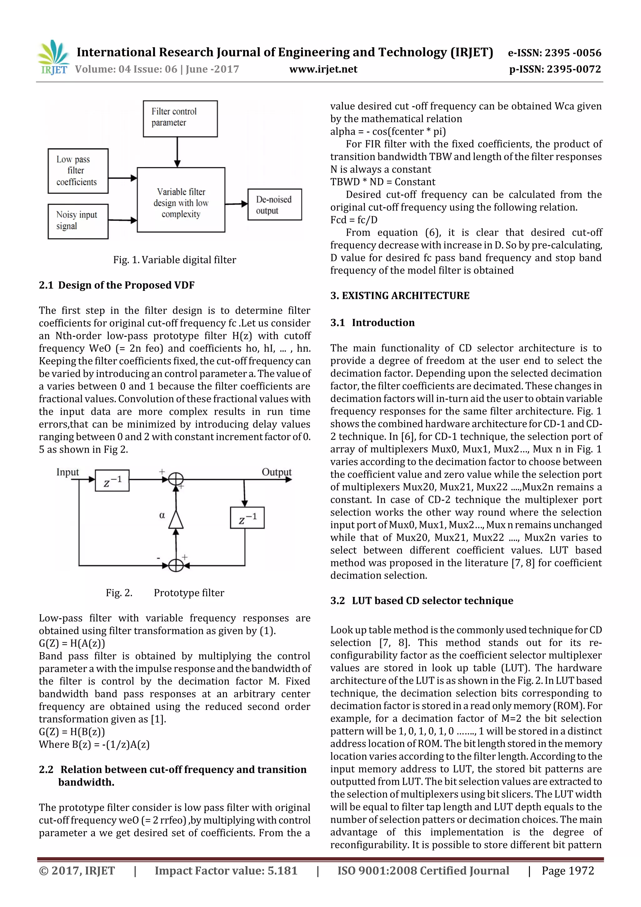 Design of Variable Digital FIR Filter for Software Defined Radio Applications | PDF | Digital ...