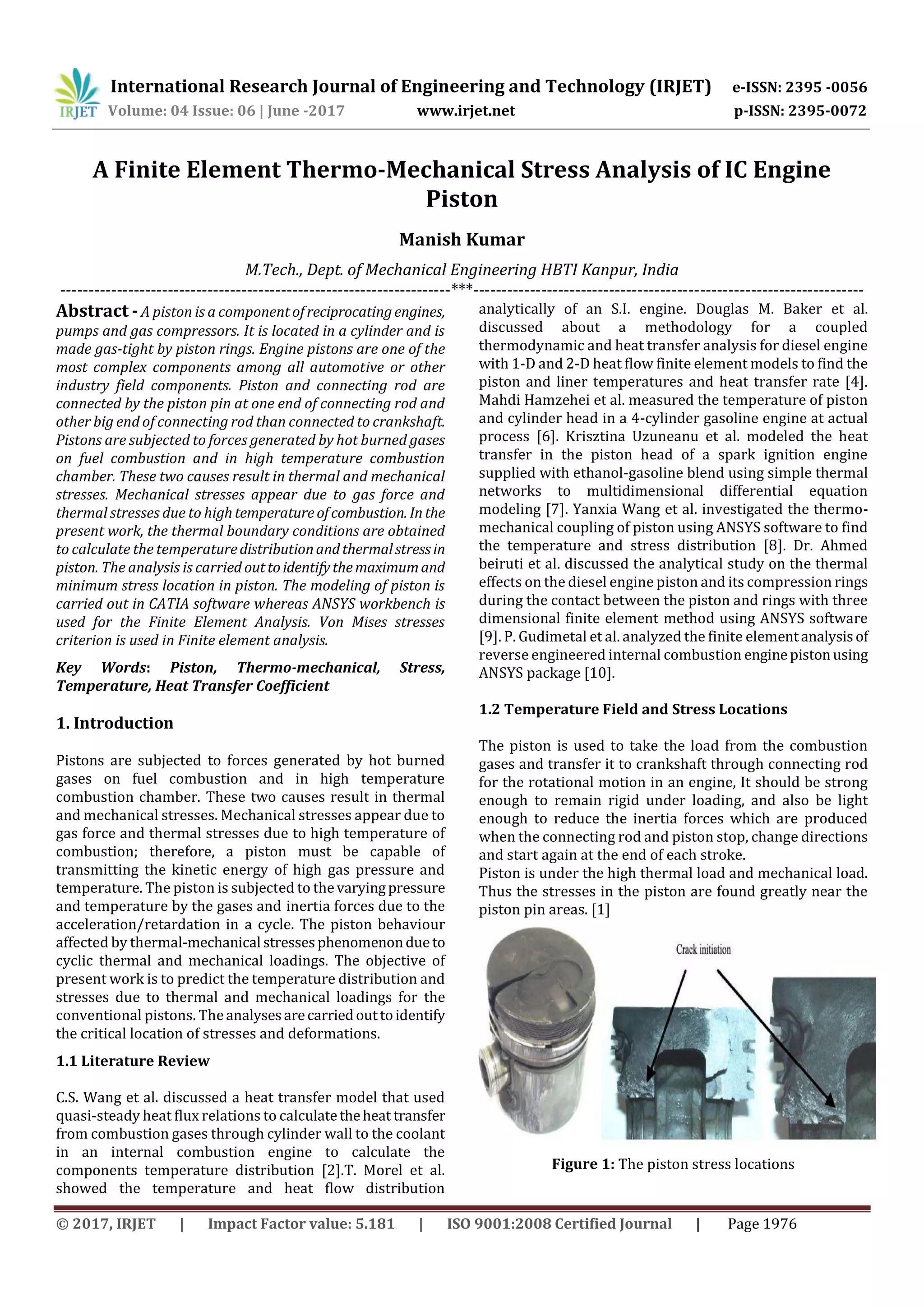 A Finite Element Thermo-Mechanical Stress Analysis of IC Engine Piston ...