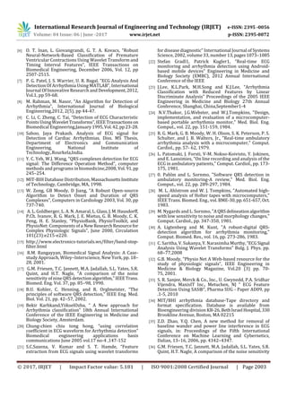 Cardio Logical Signal Processing for Arrhythmia Detection with Comparative Analysis of Q-Factor ...