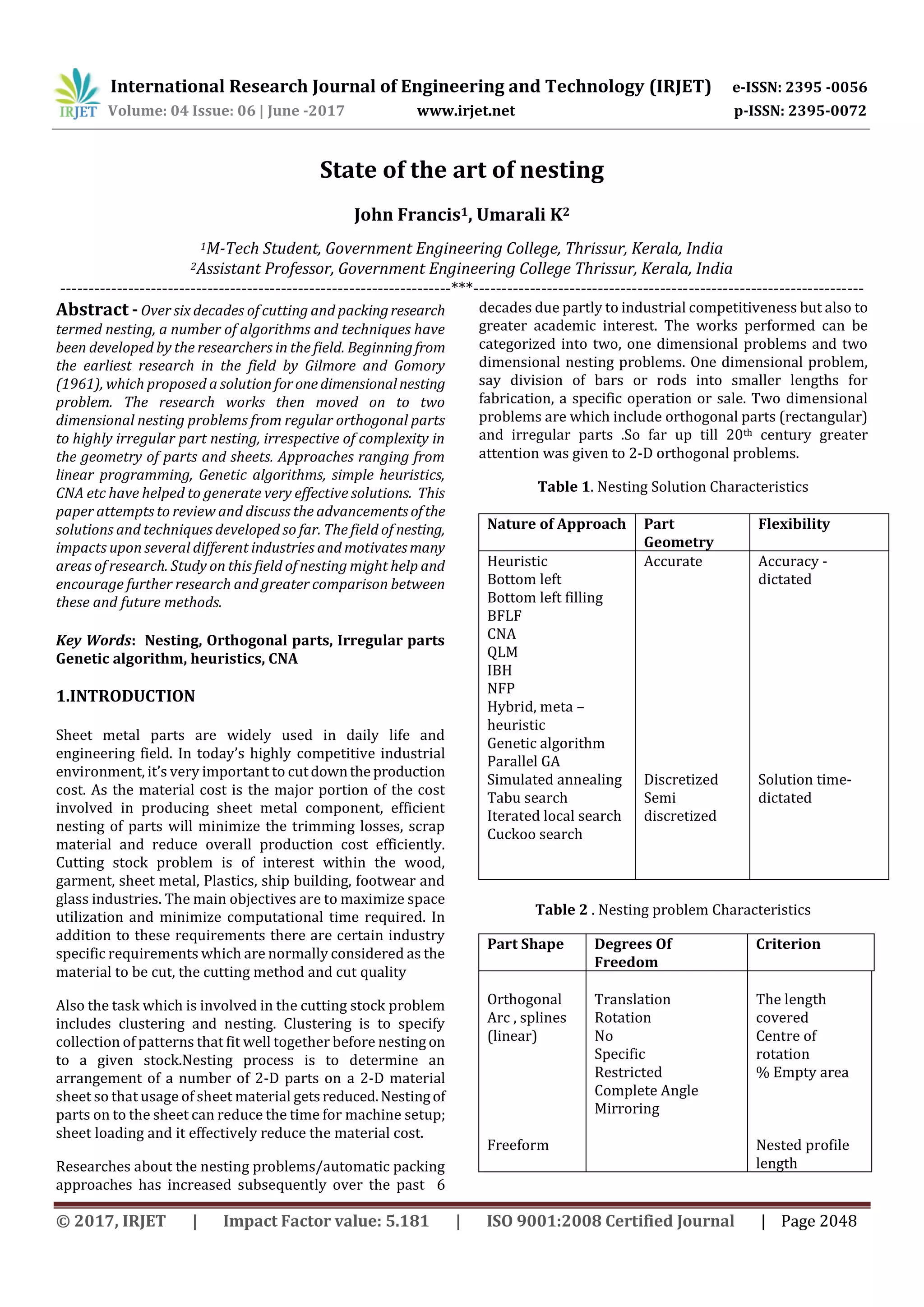 State of the Art of Nesting | PDF