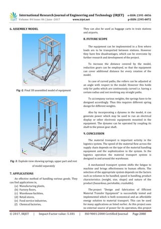 Design and Fabrication of Efficient Material Transport Equipment | PDF