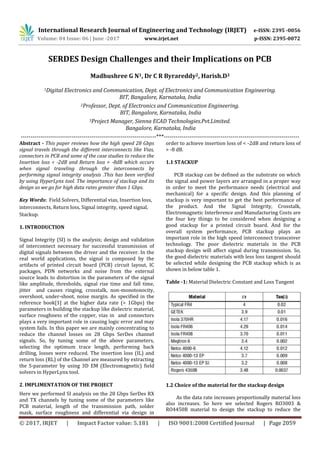 SERDES Design Challenges and their Implications on PCB | PDF