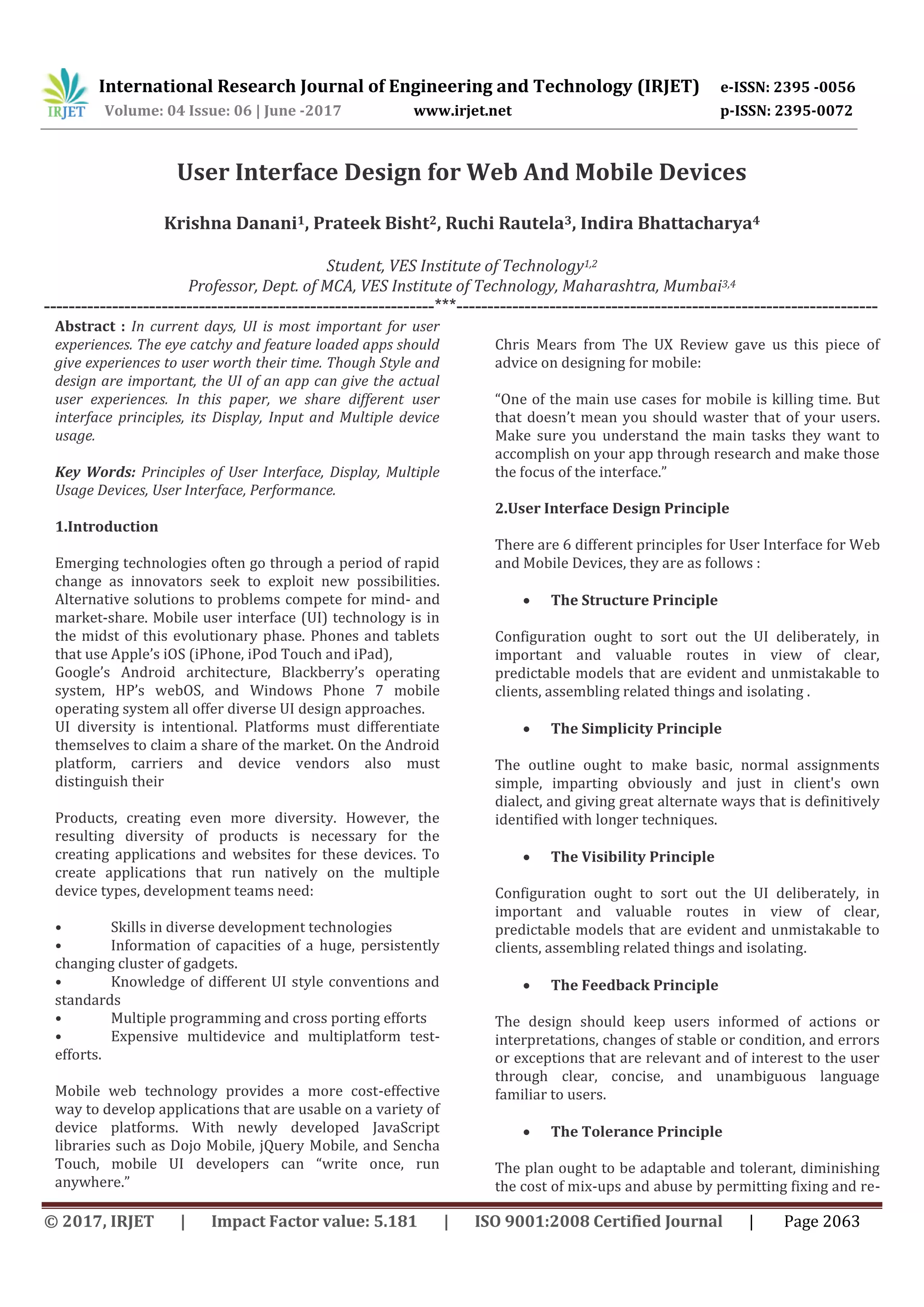 User Interface Design For Web And Mobile Devices Pdf Operating Systems Computer Software