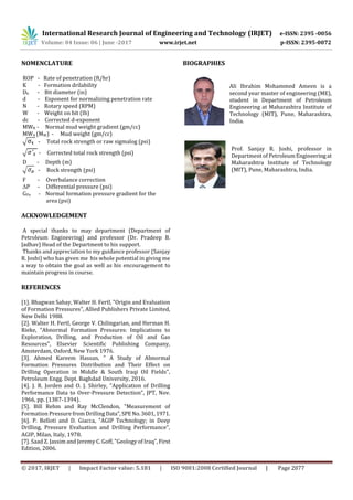 Detection of Abnormal Formation Pressures using Drilling Parameters | PDF