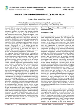 Review on Cold Formed Lipped Channel Beam | PDF