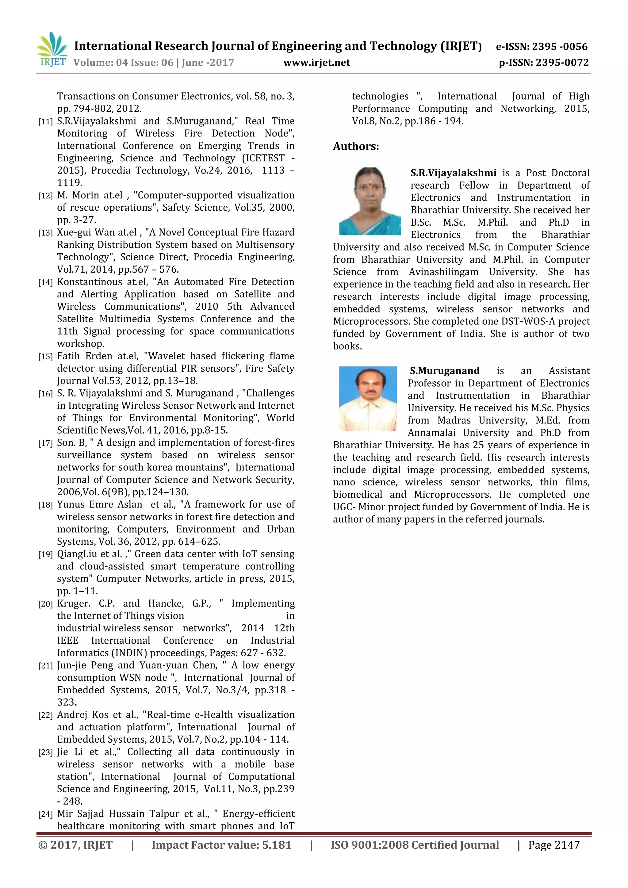 Internet of Things Technology for Fire Monitoring System | PDF