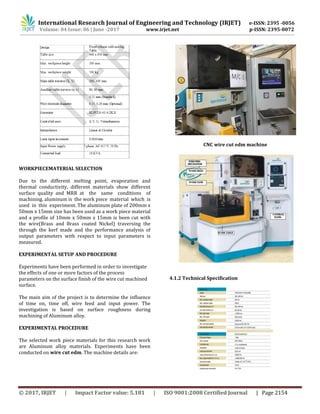 Experimental Investigation to Determine Influence of Process Parameters ...