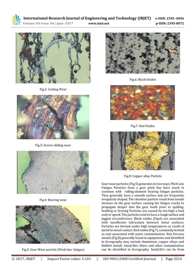Analysis of Wear Rate of Internal Combustion Engine using Ferrography ...