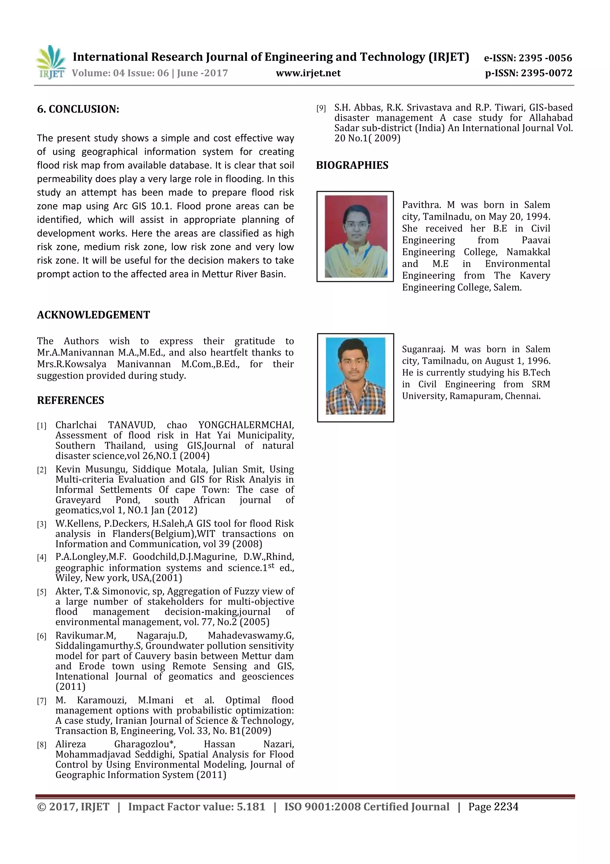 Mapping of Flood Analysis using GIS in Mettur River Basin | PDF