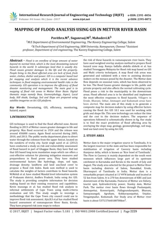 Mapping of Flood Analysis using GIS in Mettur River Basin | PDF