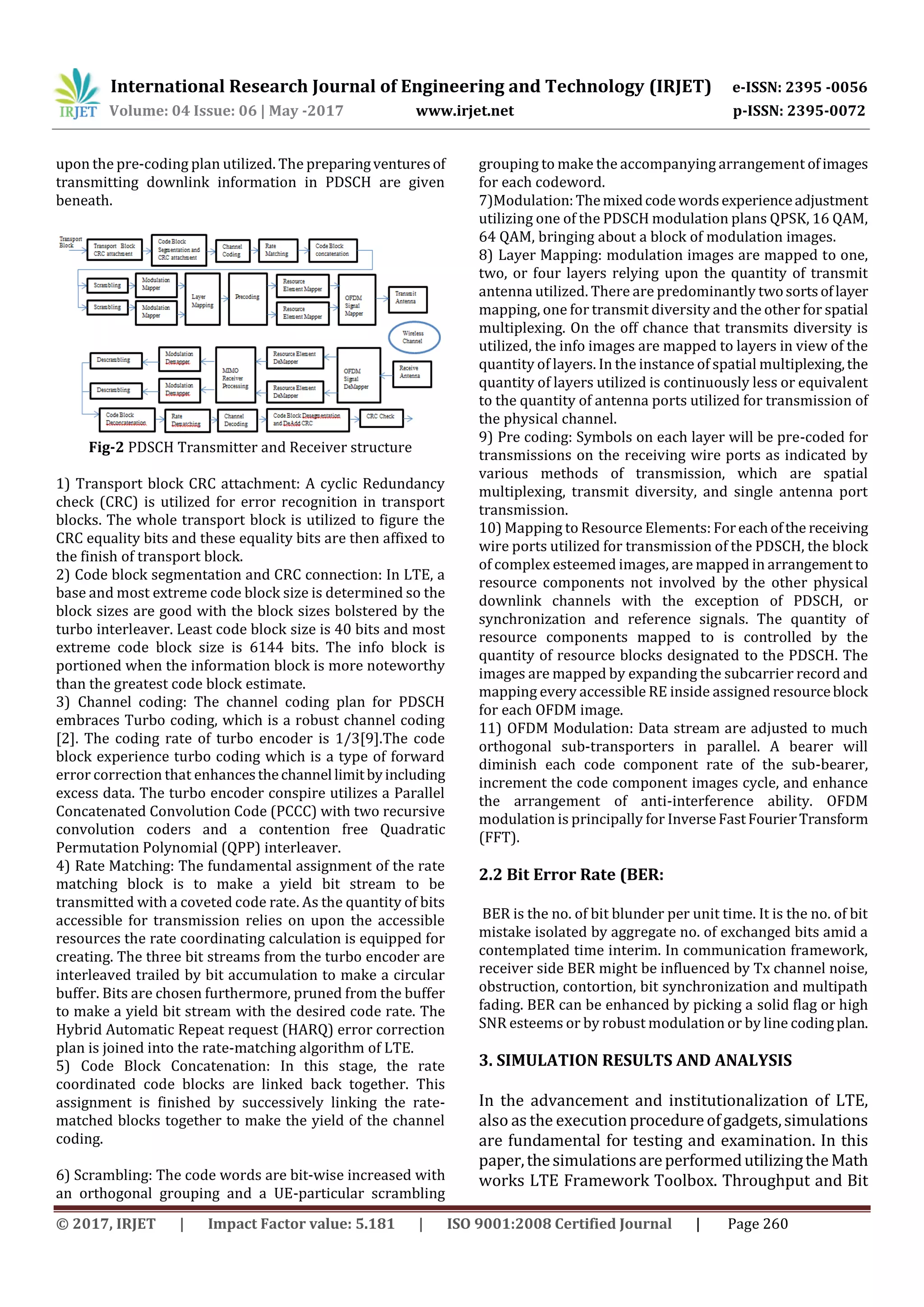 Simulation of LTE Network Parameters | PDF